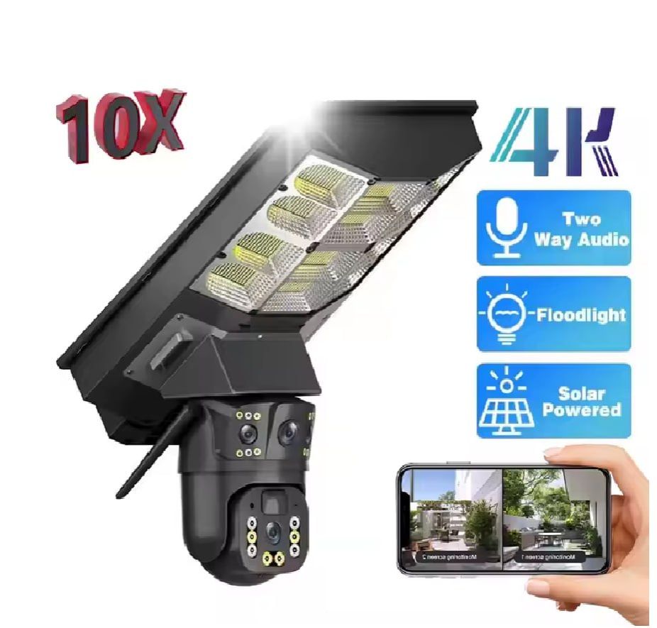 Best price for New 2-in-1 2025 V380pro 4K Outdoor Solar Camera Street ...