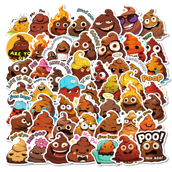 Best price for 50PCS Cartoon Poop Spoof Personality Decoration Graffiti ...
