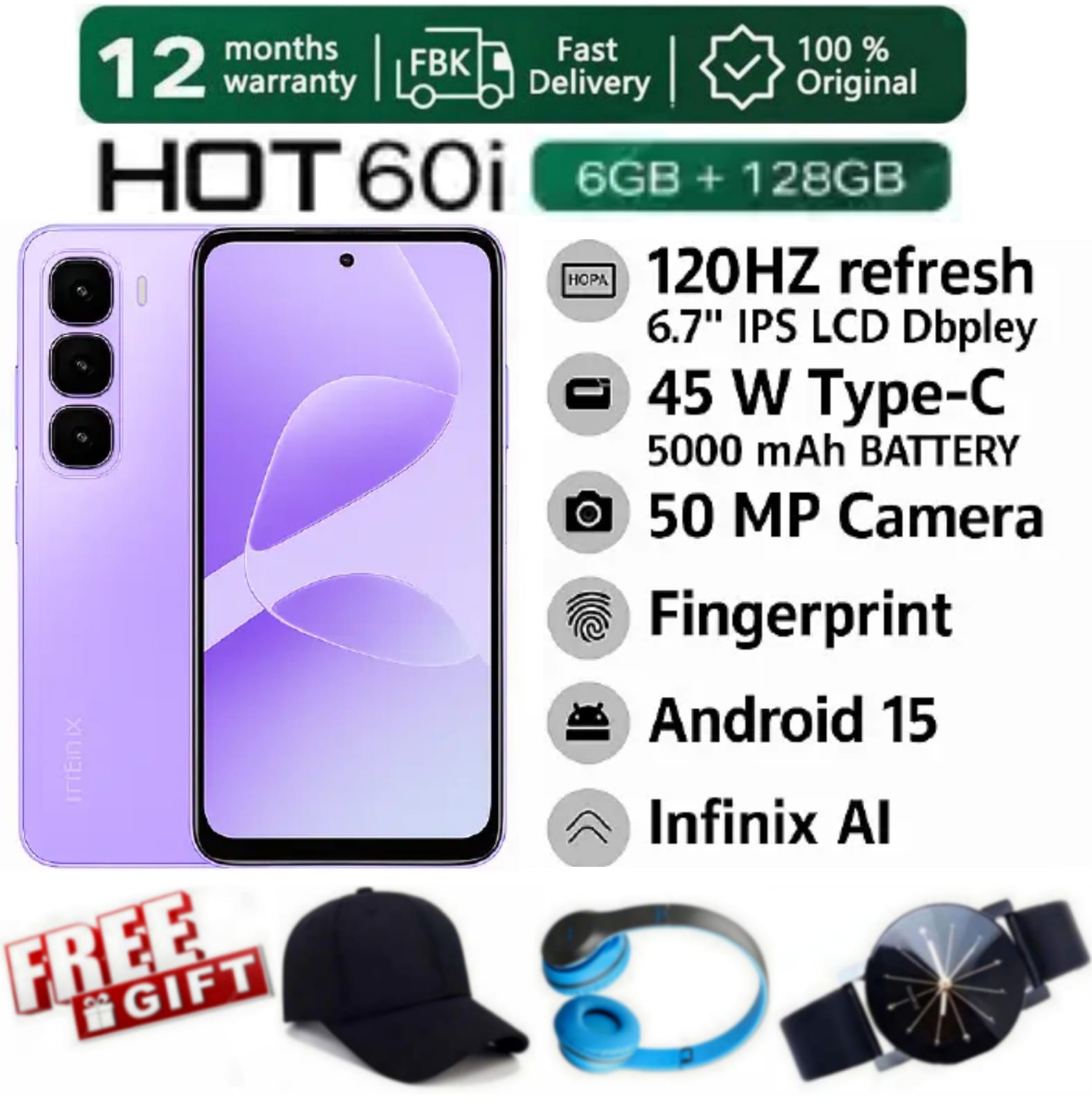 Best price for [SUPER DEALS!!!] Infinix Hot 60i 6GB RAM + 128GB 6.7 ...