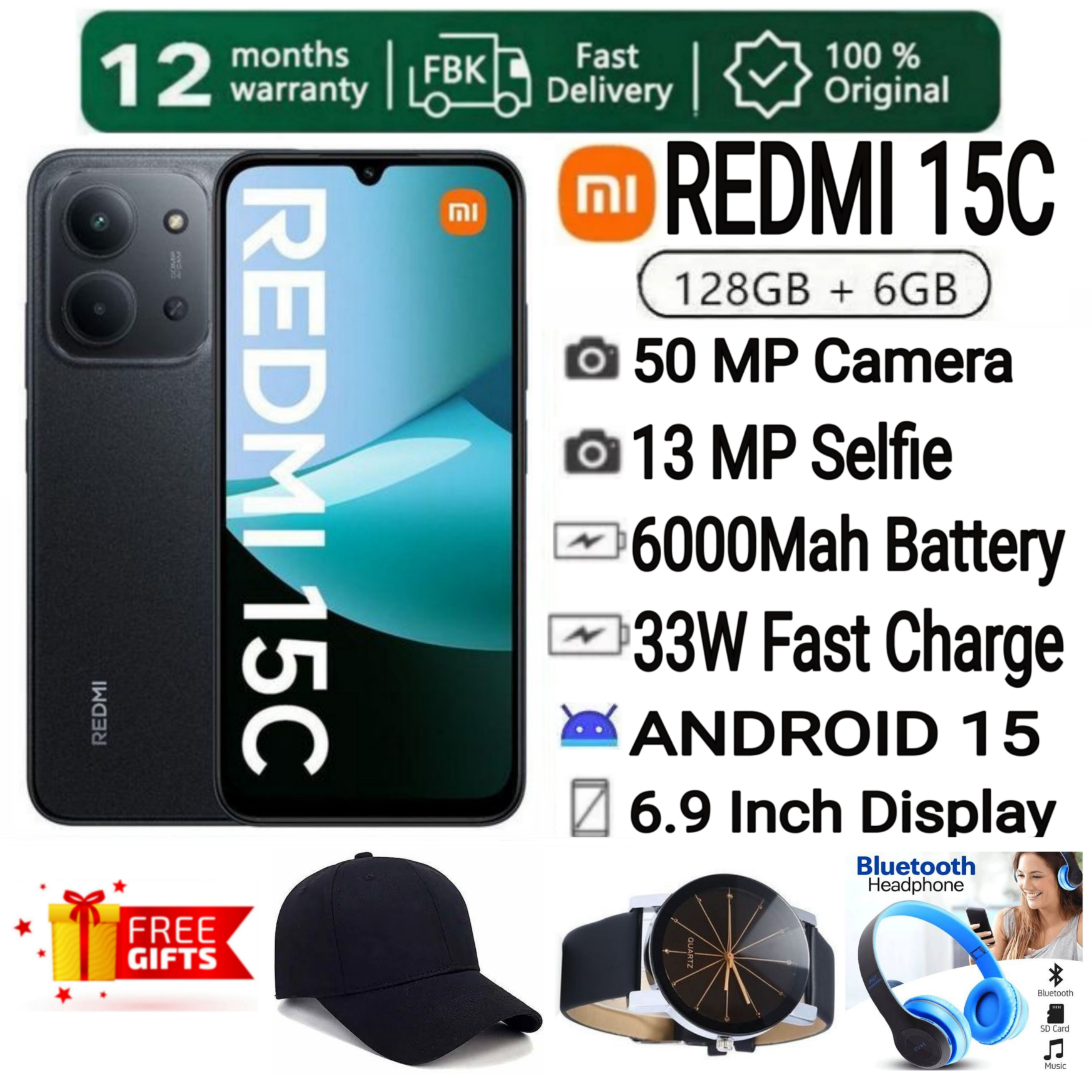 Best price for [SUPER DEALS!!!] REDMI 15C 128GB Storage UPTO 6GB RAM 6. ...