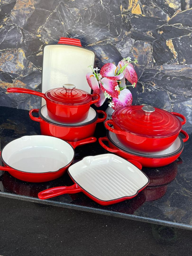 Best price for CAST IRON COOKWARE SET Cookware Color-Orange 1001618016