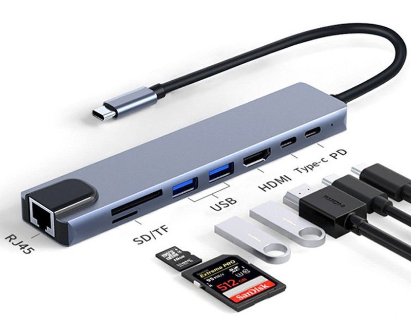 Best price for 8-in-1 Docking Station Type-C Hub Adapter RJ45 Network ...