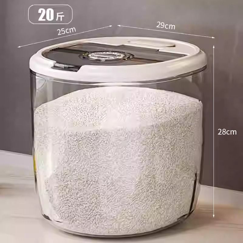 Best price for 10kg Acrylic Rice Storage Bucket with Airtight Silicone ...