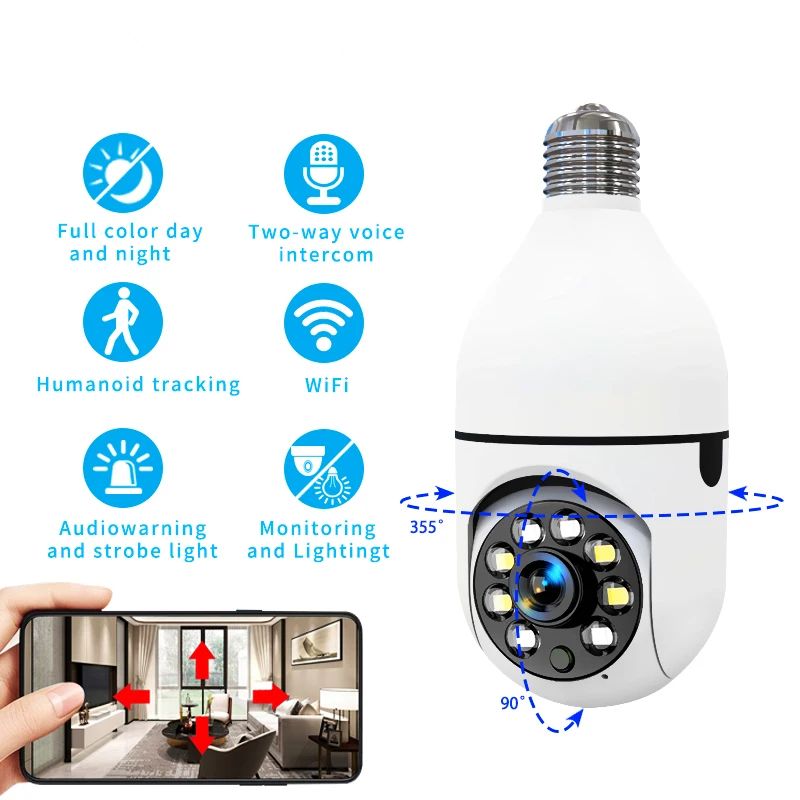 Best price for E27 Wifi Bulb Camera Wifi PTZ Colorful Night Vision Two ...