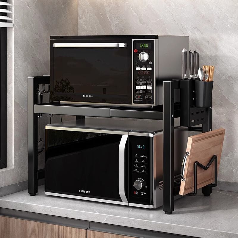 Best price for Expandable 1-Tier Metallic Microwave Stand – Rust-Free ...