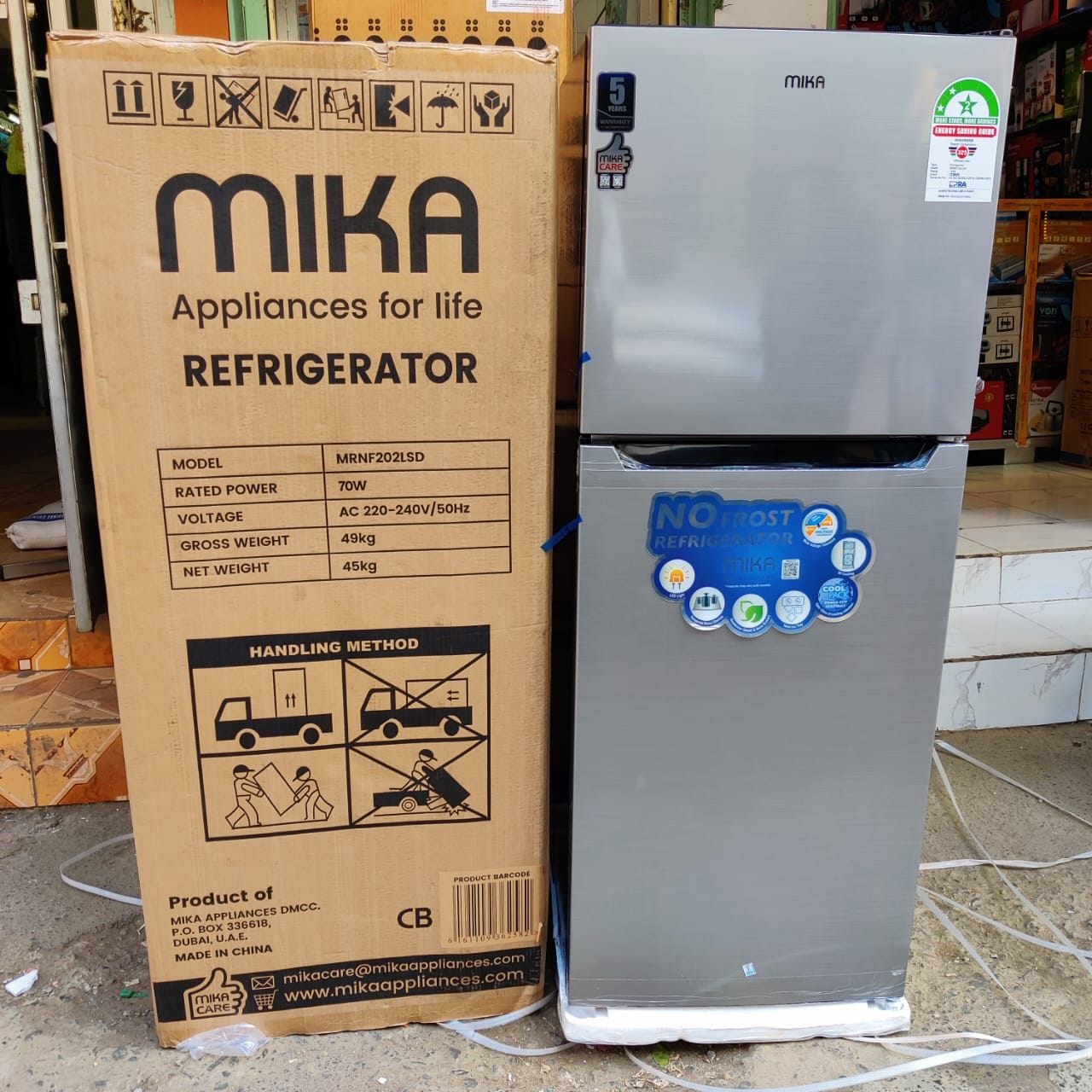 Best price for Mika 202L Fridge – Double Door, No-Frost Cooling ...