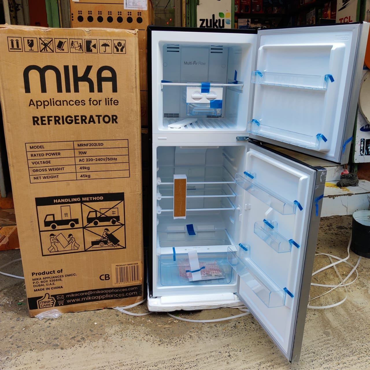 Best price for Mika 202L Fridge – Double Door, No-Frost Cooling ...