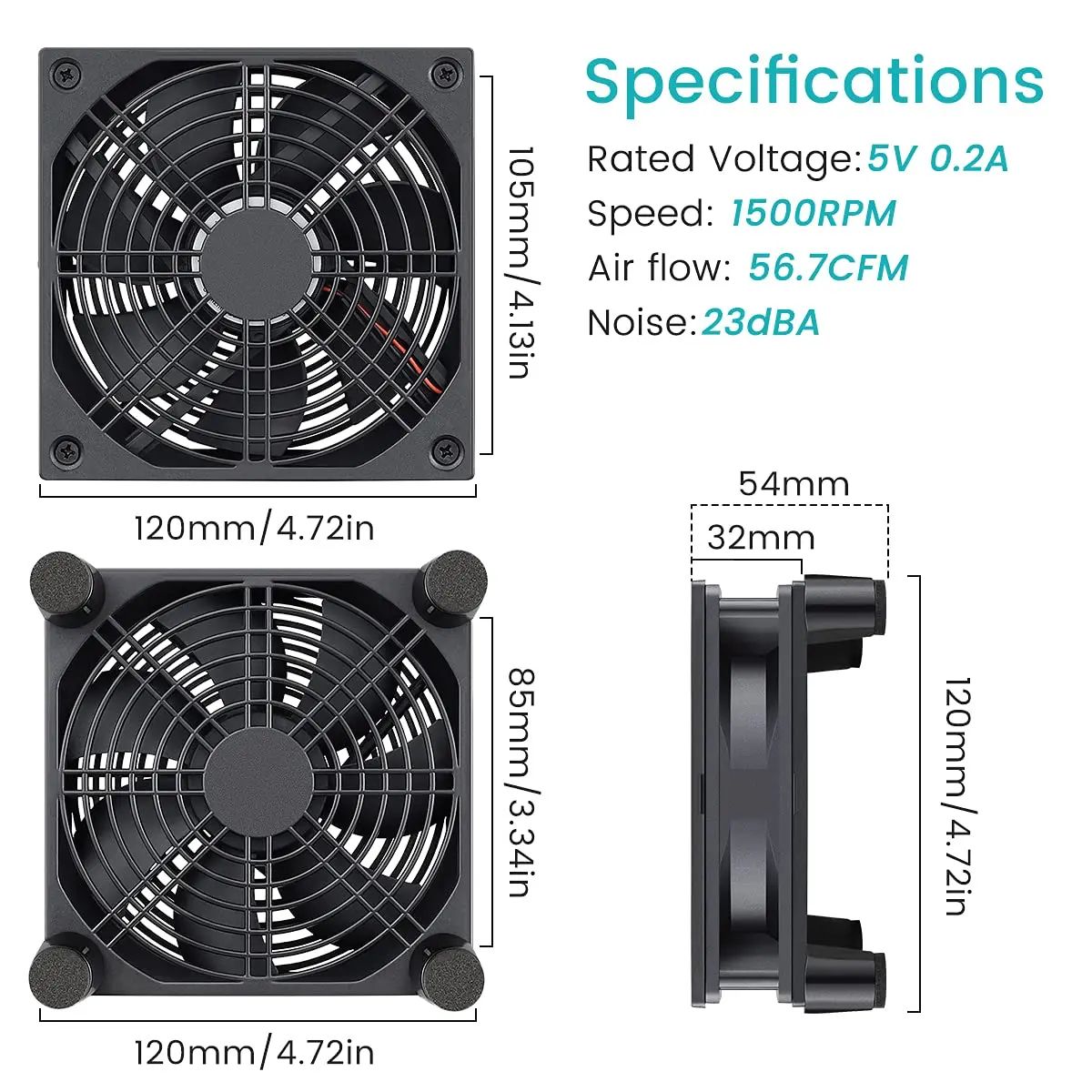 Best price for 120mm x120mm x25mm 5V USB Power Cooling Case Fan for ...