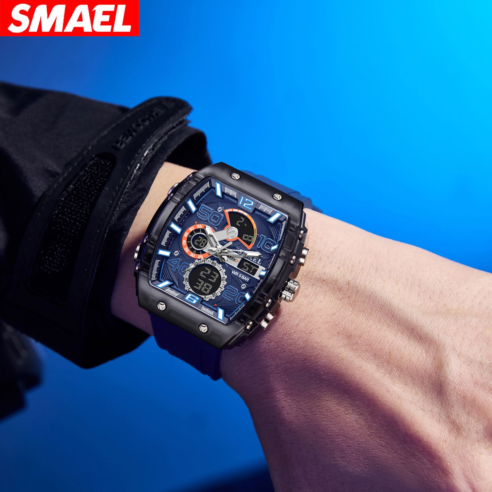 Best price for New men's electronic watch barrel-shaped multifunctional ...