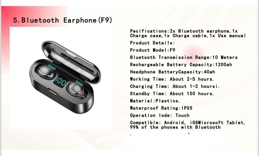 Best price for 🤑Earpods,True -Wireless Free Pods, Superior Sound Air F9 ...