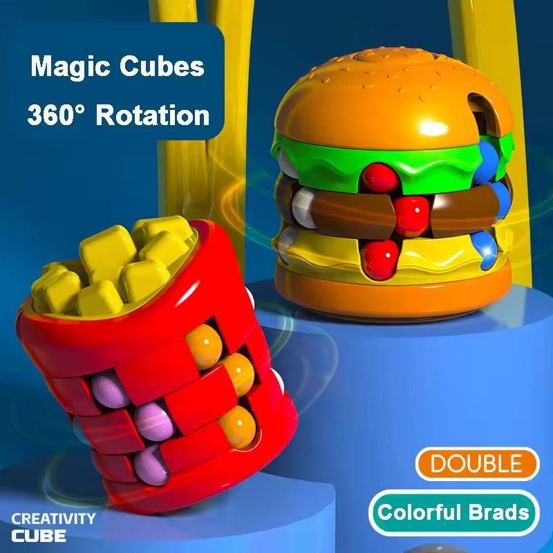 Best price for 1PC Kids Magic Cube Hamburger Rotating Bean Creative ...