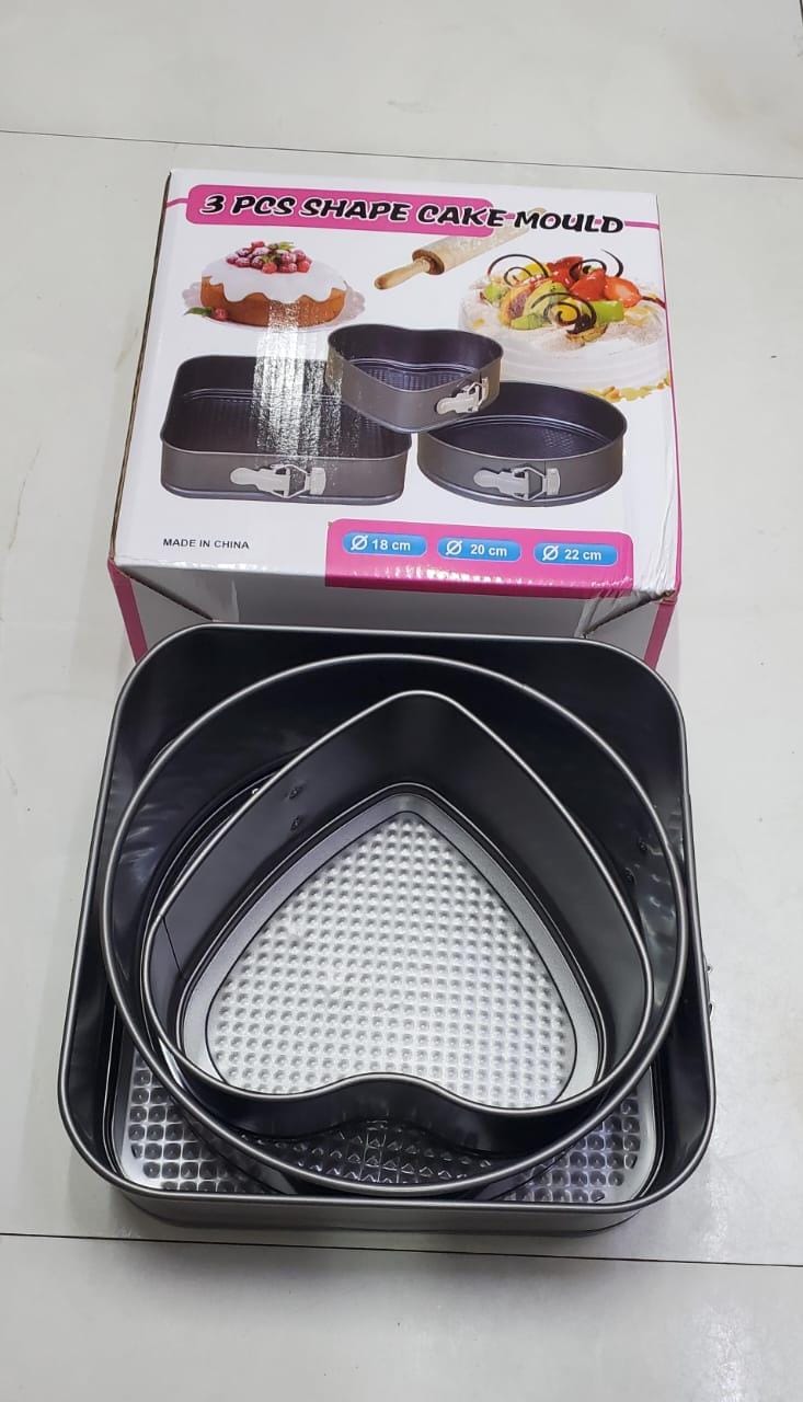 Best price for 3-Piece Cake Mould / Baking Tin Set – Non-Stick, Black ...