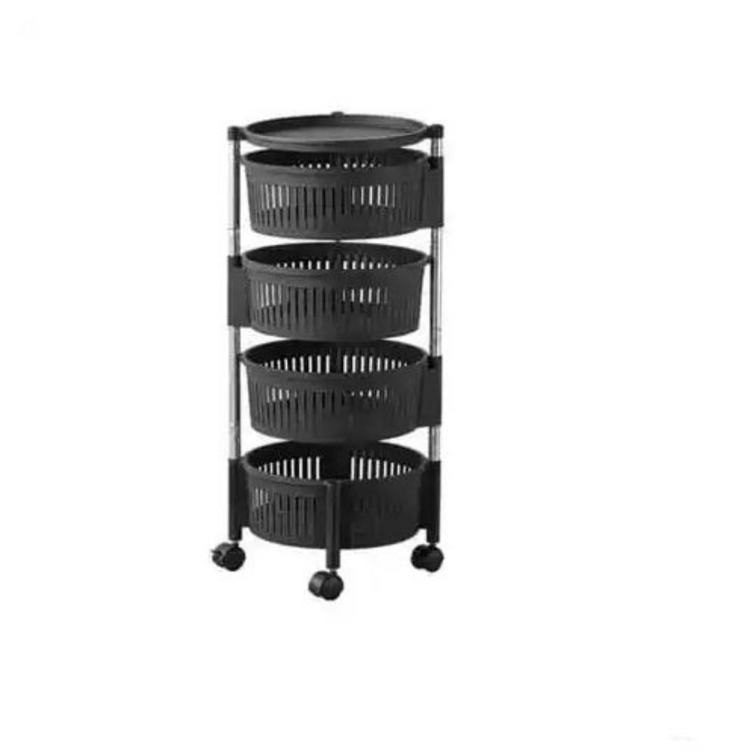 Best price for 4 Tier Kitchen plastic Fruit & Vegetable Rack Trolley ...