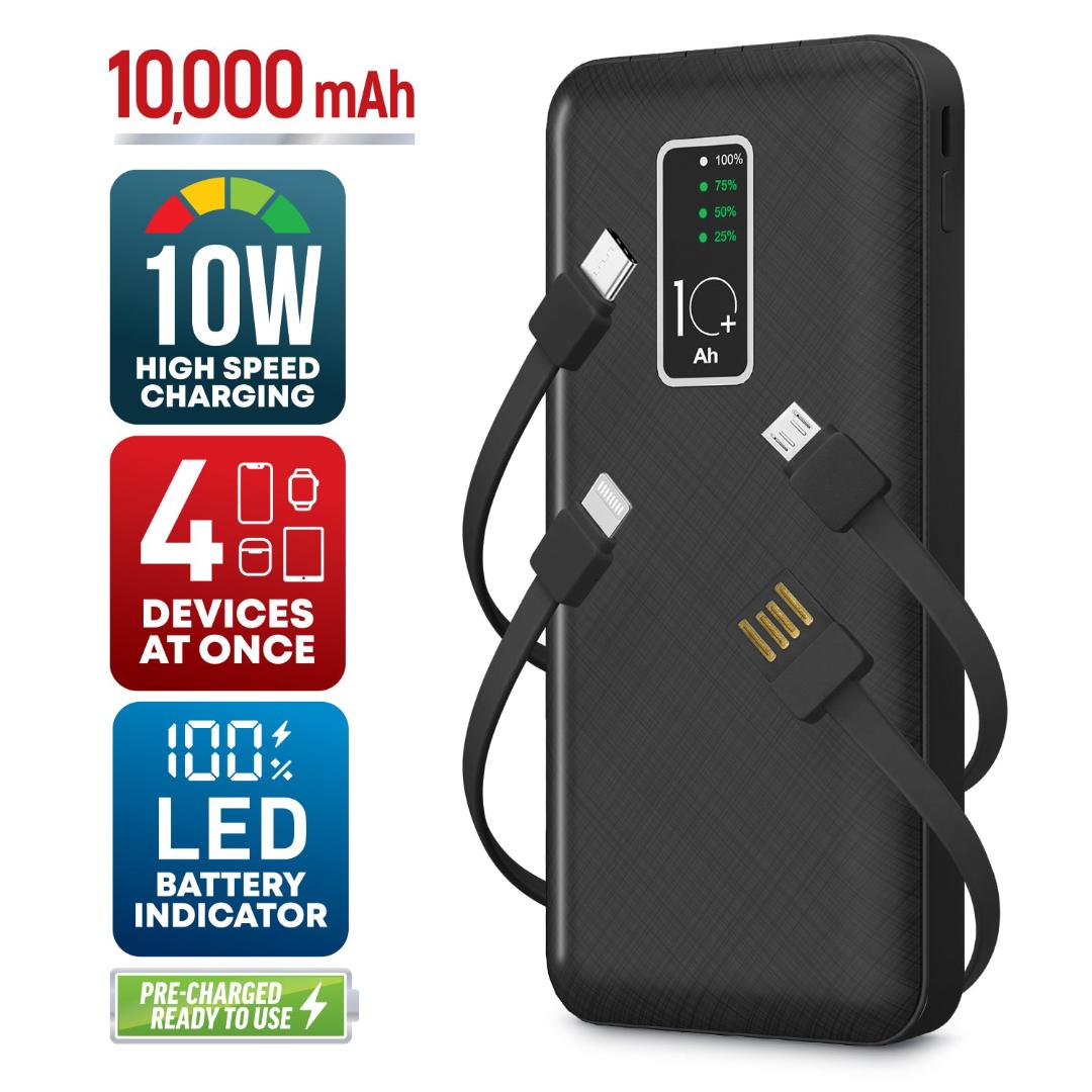 Best price for Power bank with 4 cables inbuilt Black only 20000MAH ...