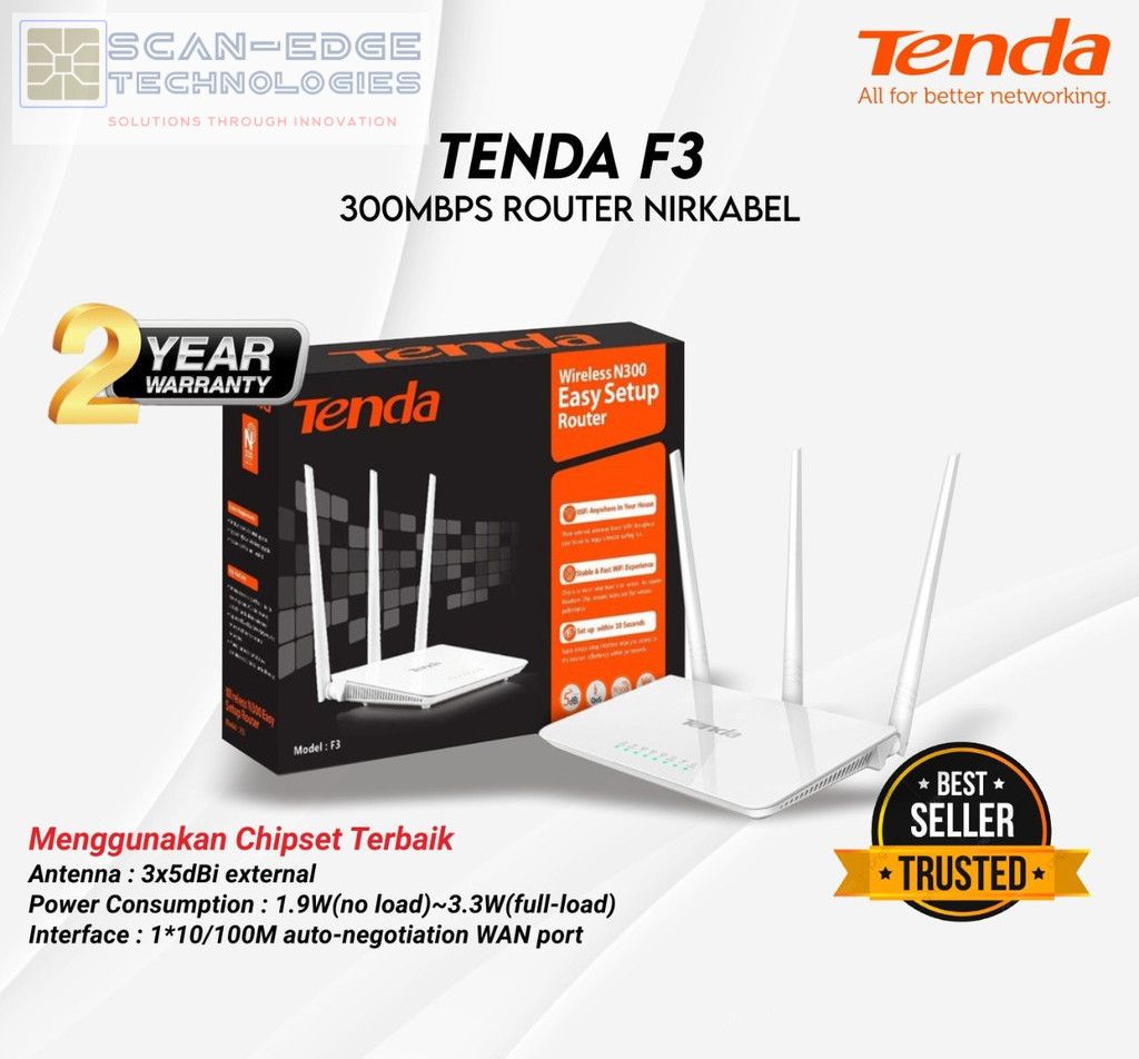 Best price for Tenda F3 Wireless N300 Easy Set Up WiFi Router Color ...