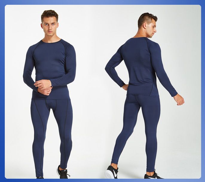 Best price for Men's Sports Running Workout Set Compression Shirt Pants ...