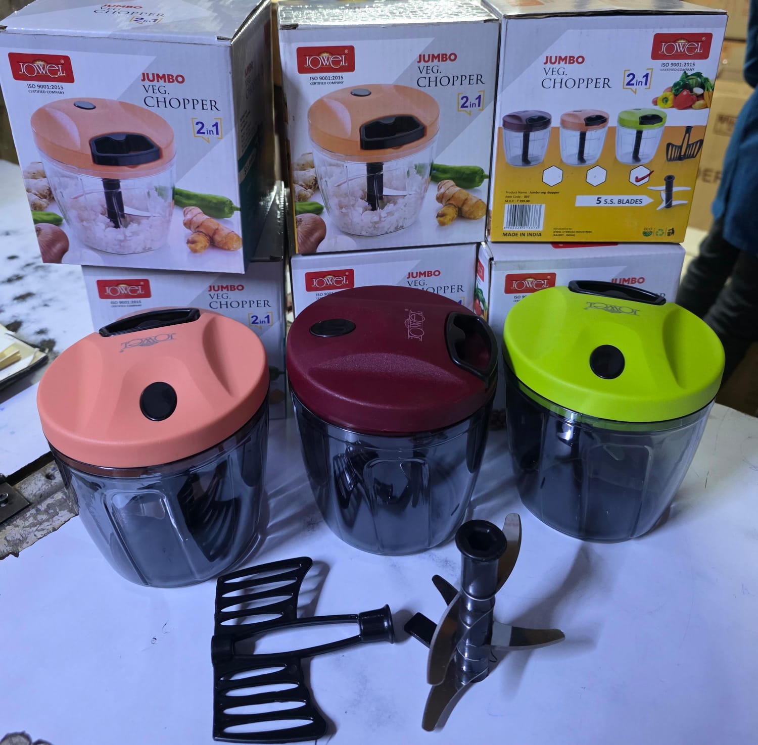 Best price for 2-in-1 Manual Jumbo Vegetable Chopper with 5 Stainless ...