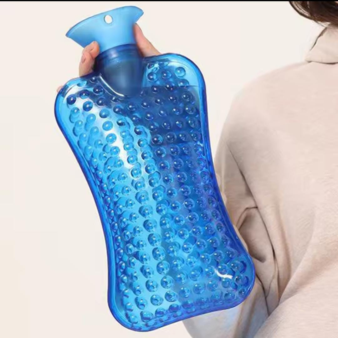 Best price for Hot water bottle with massage bubbles. Available colors: blue, pink and green ...