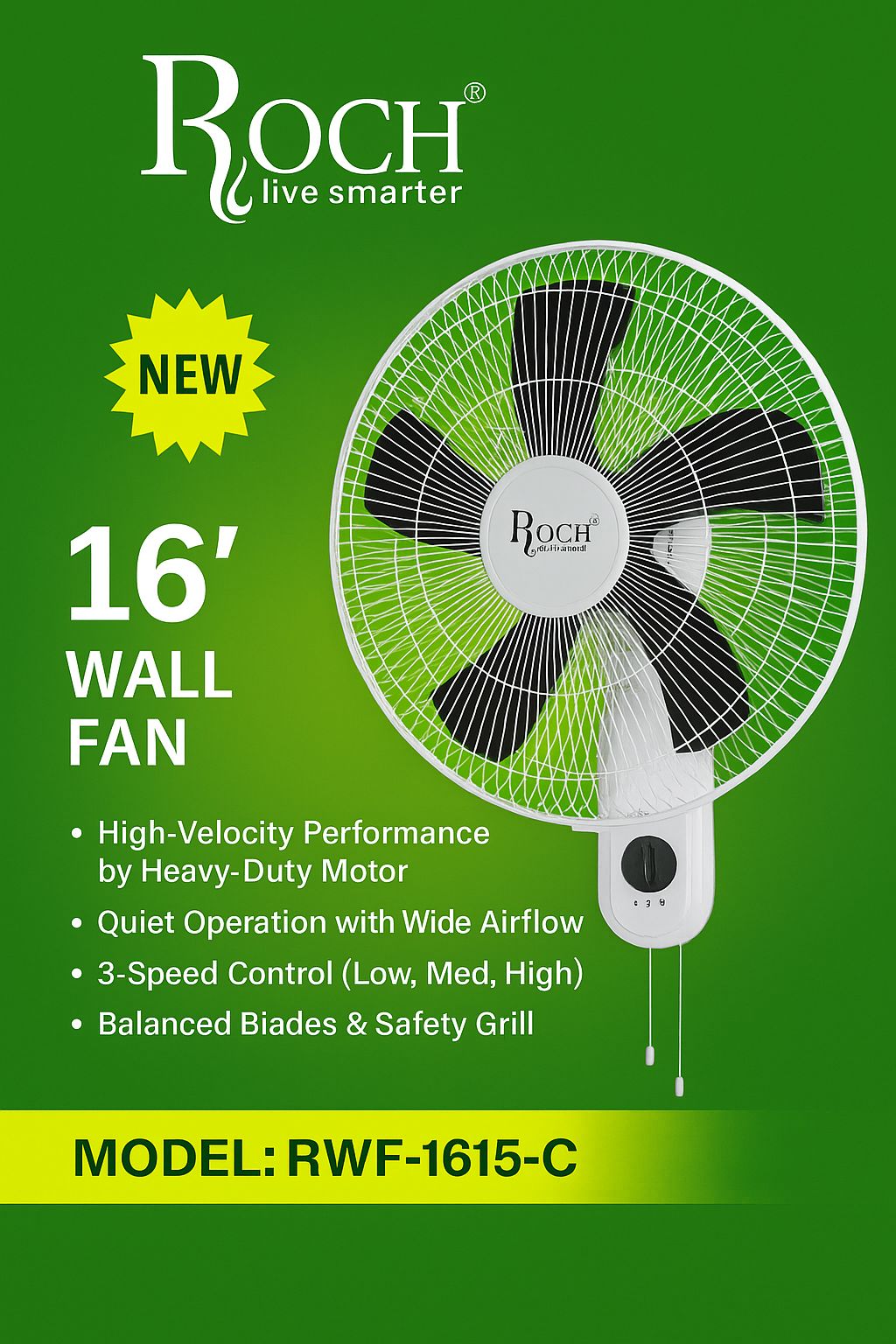 Best price for 16-Inch Wall Fan (RWF-1615-C) – Silent High-Velocity ...