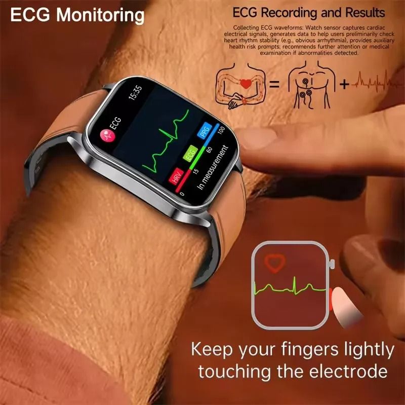 Best price for E810 2026New Laser Therapy ECG+PPG Smart Watch Men 3D ...