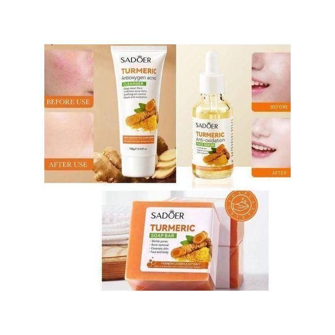 Best price for SADOER OFFER 3 in 1, Turmeric Serum + Turmeric Cleanser ...