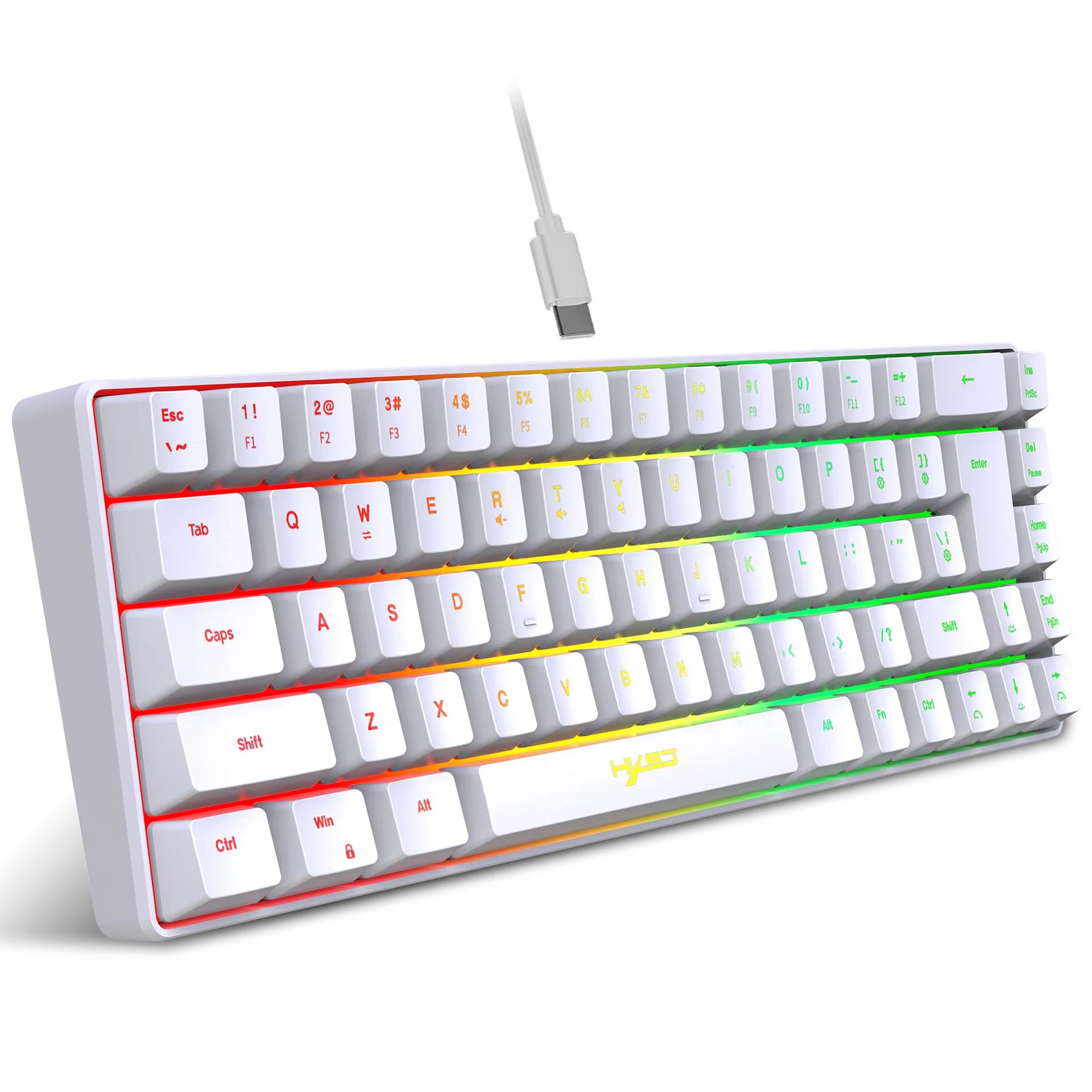 Best price for 60% Compact Wired Keyboard 68 Keys RGB Backlight Small ...
