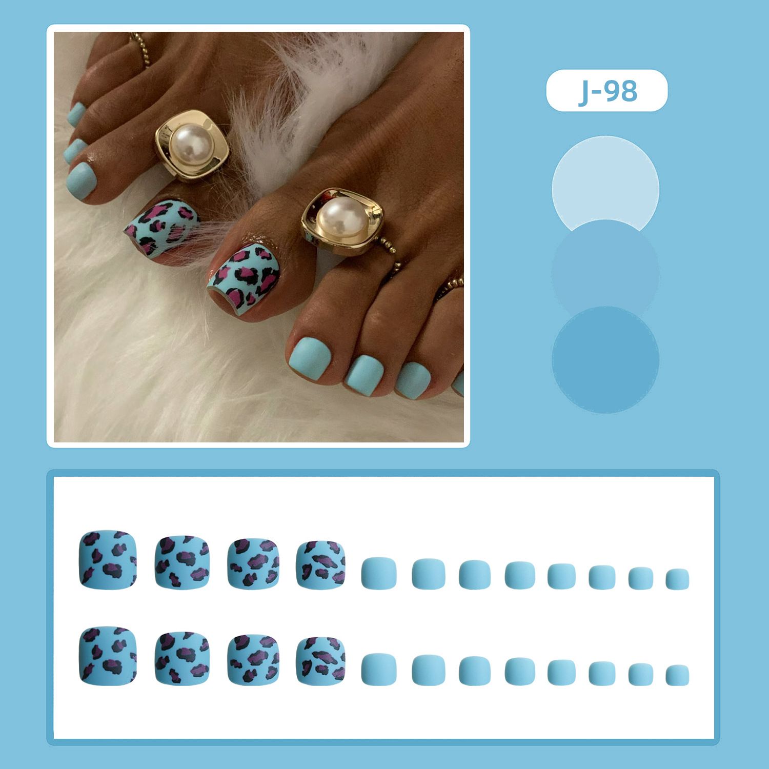 Best price for Blue Ground Leopard Toe Nail Cross Border Leopard Lake ...