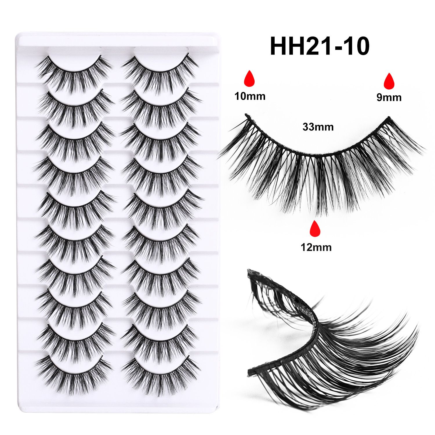 Best price for 10 Pairs 3D Hard-Stem False Eyelashes - Thick ...