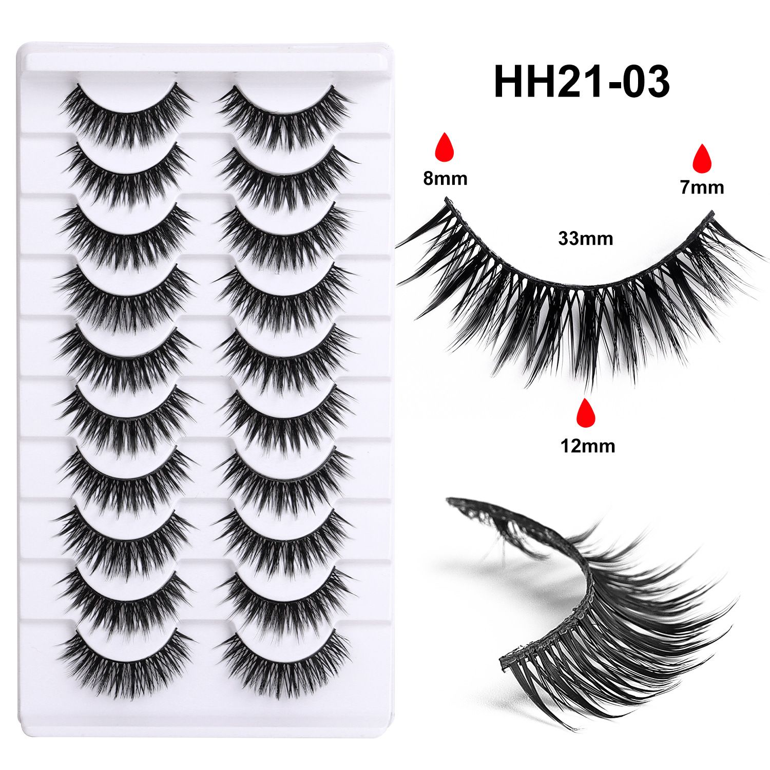 Best price for 10 Pairs 3D Hard-Stem False Eyelashes - Thick ...