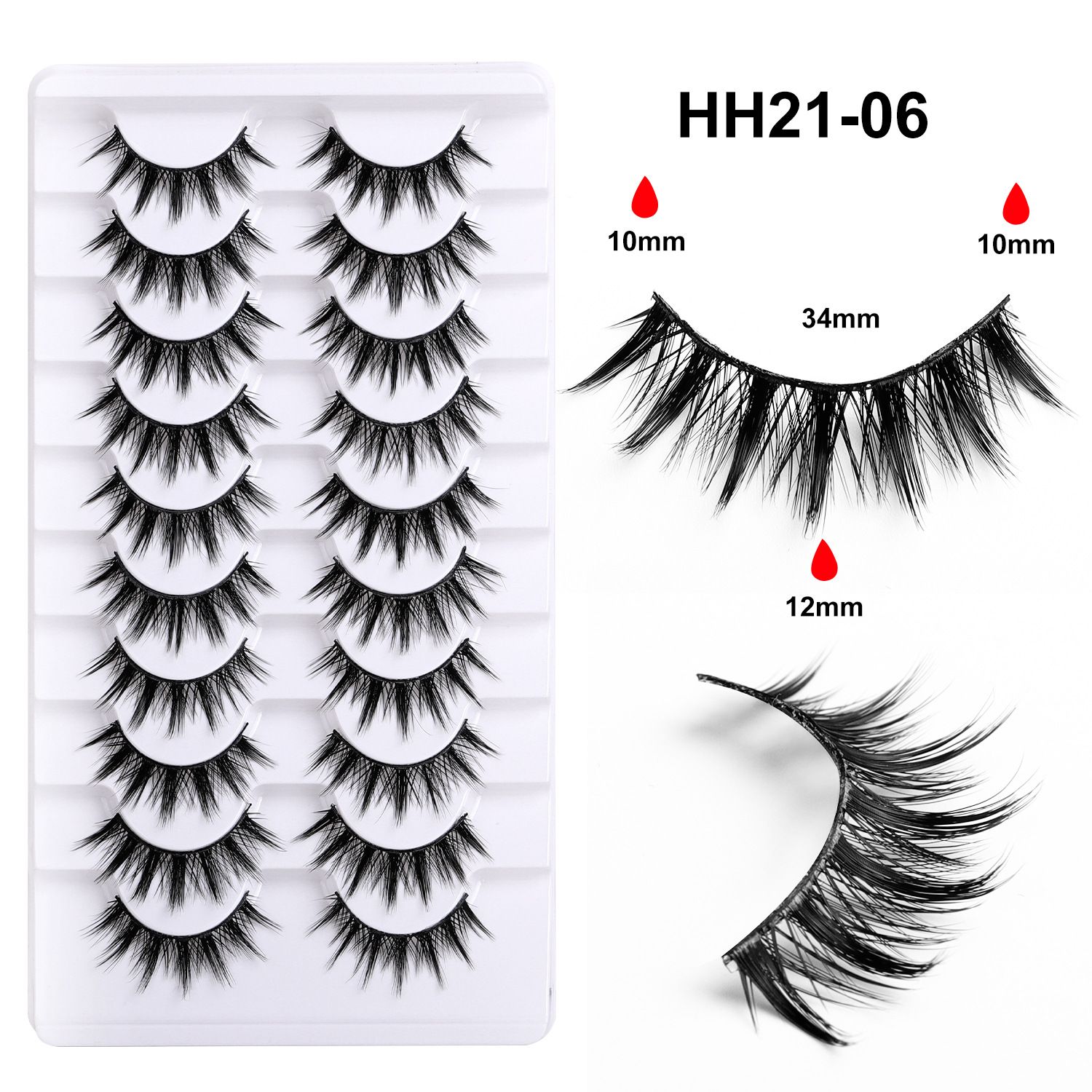Best price for 10 Pairs 3D Hard-Stem False Eyelashes - Thick ...