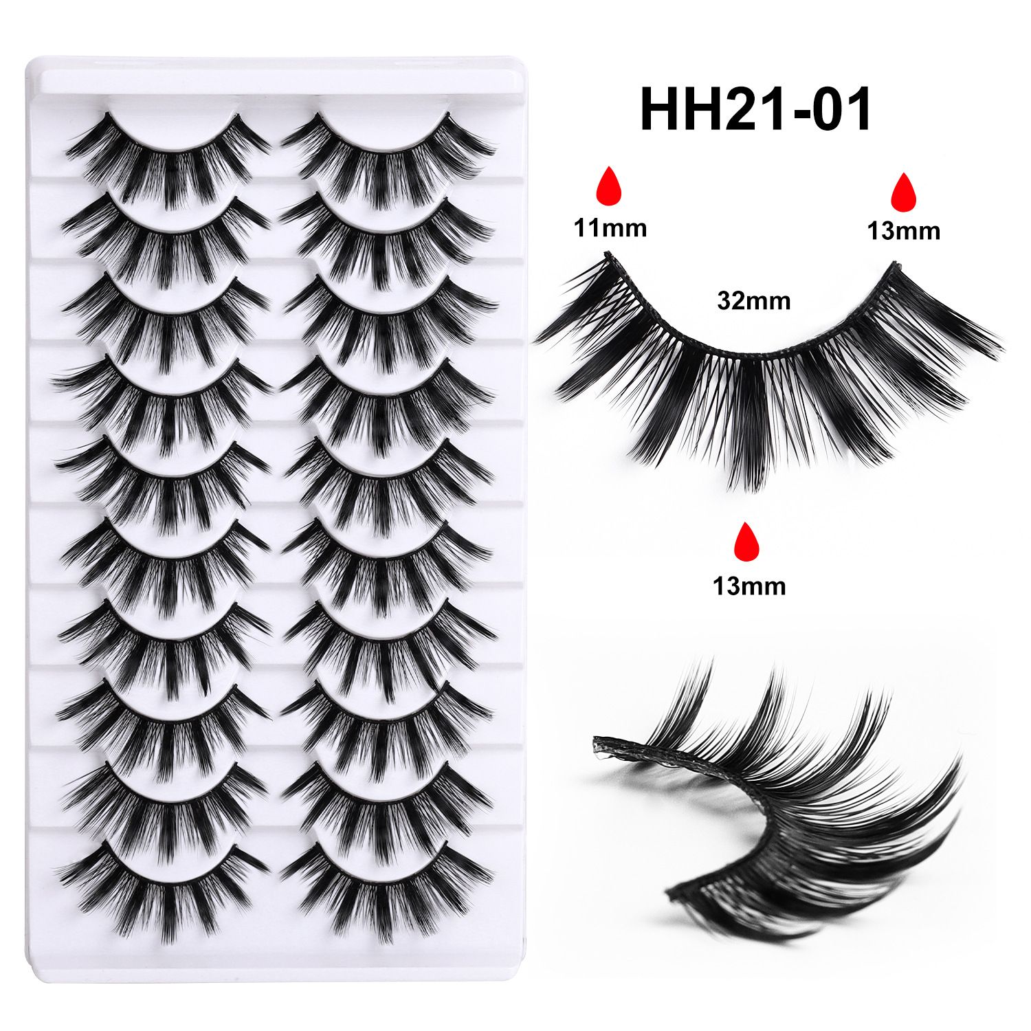 Best price for 10 Pairs 3D Hard-Stem False Eyelashes - Thick ...