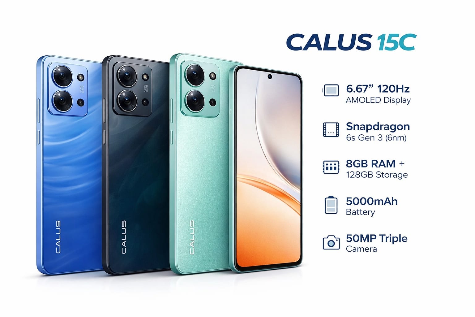 Best price for NEW ARRIVAL!! CALUS 15C,8GB RAM + 128 GB ROM, 8MP+50MP ...