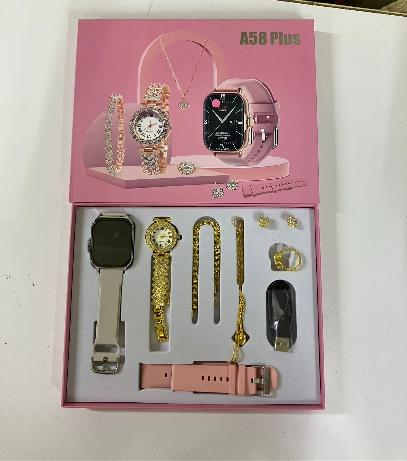 Best price for 6 in 1 Smart Watch Gift Set For Her A58 Plus