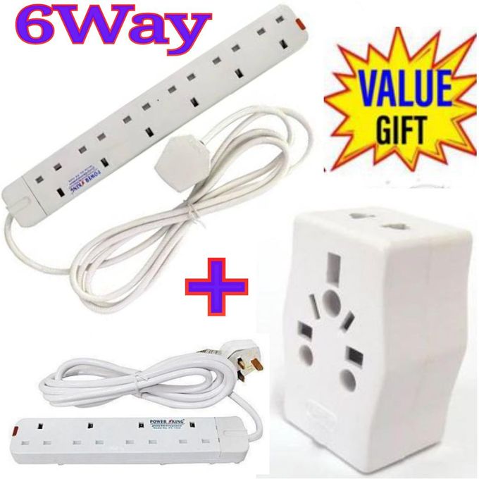 Best price for Power King 6Way> Power Extension Socket 3m Cable In 6 ...