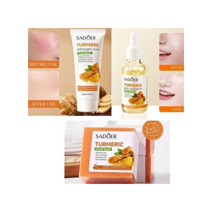 Best price for 3 in 1, Turmeric Serum + Turmeric Cleanser + Tumeric ...