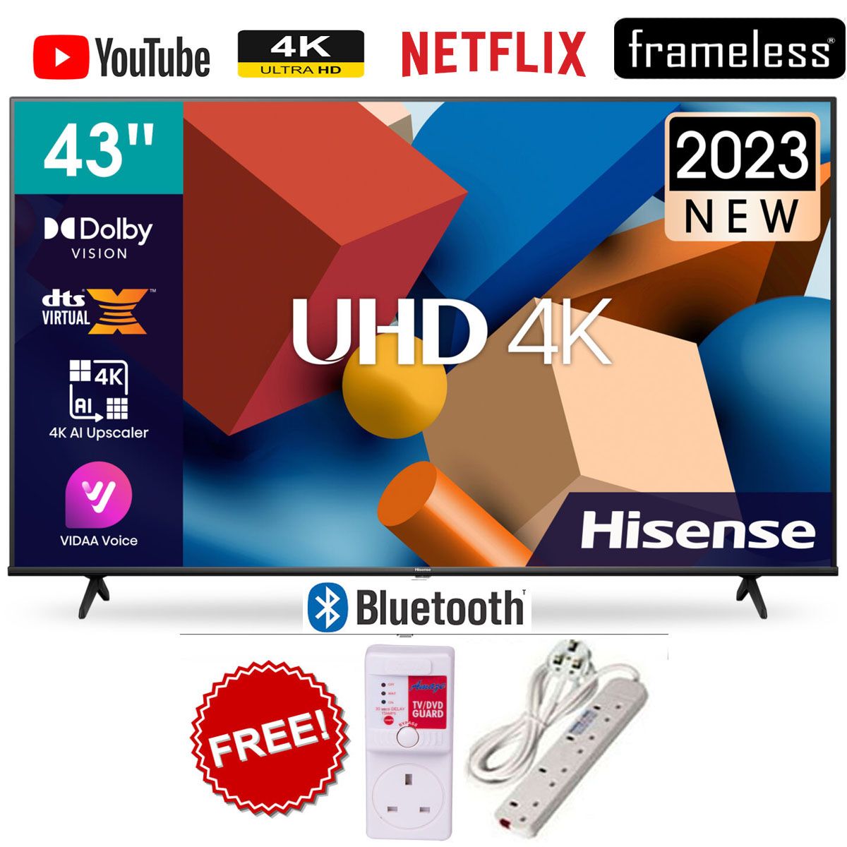 Best price for Hisense 43A6K- 43" Inch FRAMELESS,VIDAA OS,DOBLY AUDIO ...