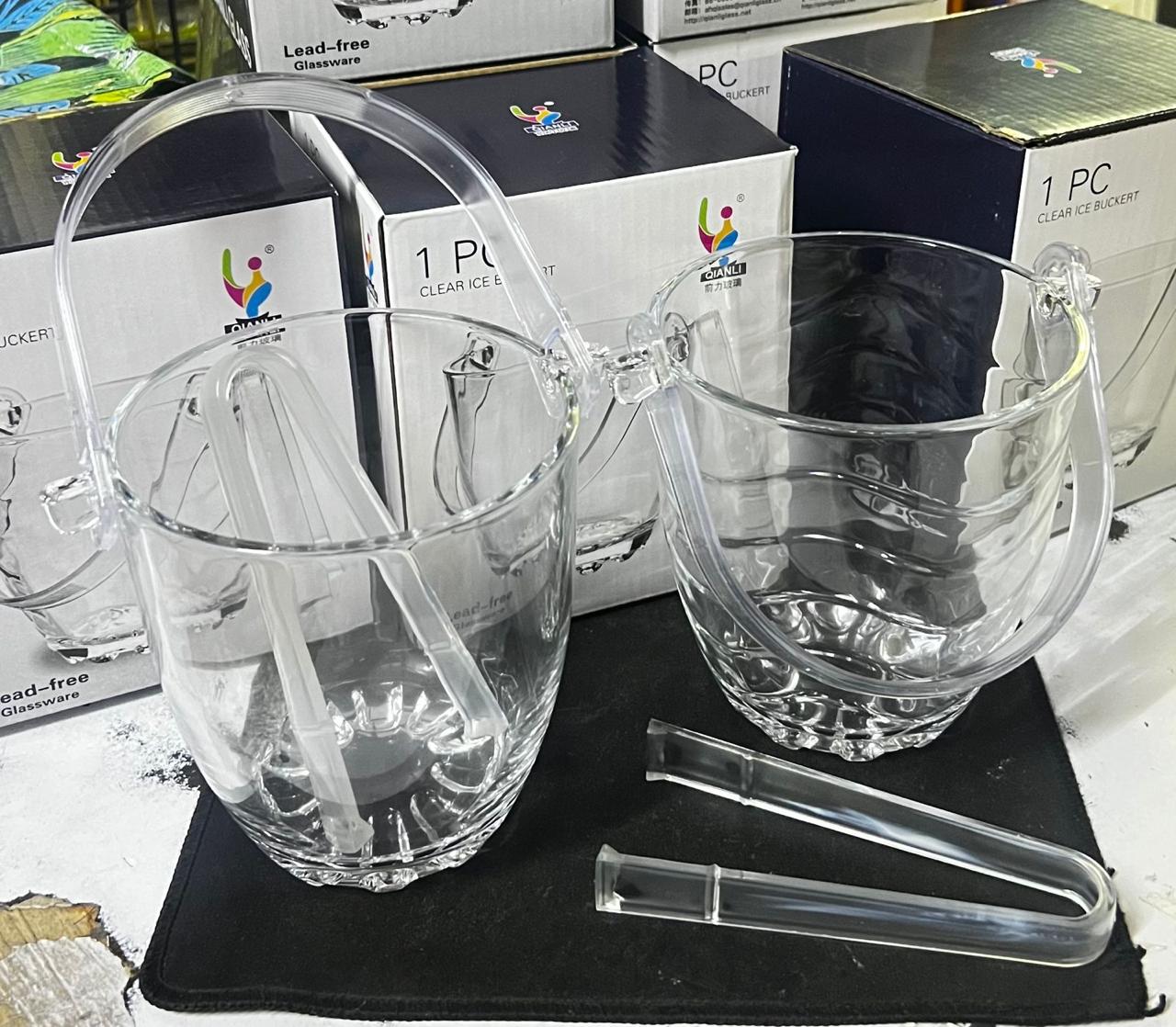 Best price for Glass Ice Bucket and Tongs with Handles,1000 CC,Home Bar ...