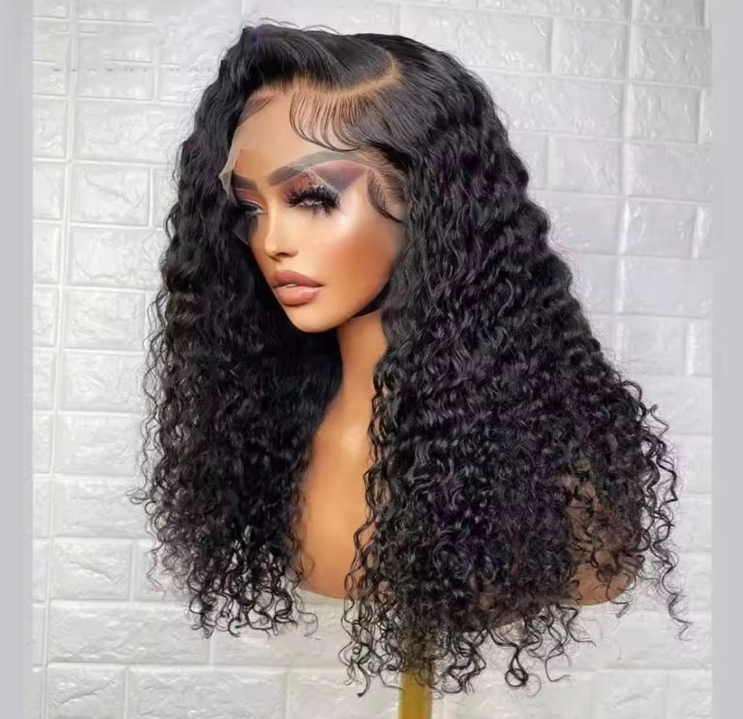 Best price for 13X4 Jerry curl semi human wig frontal wig with baby ...