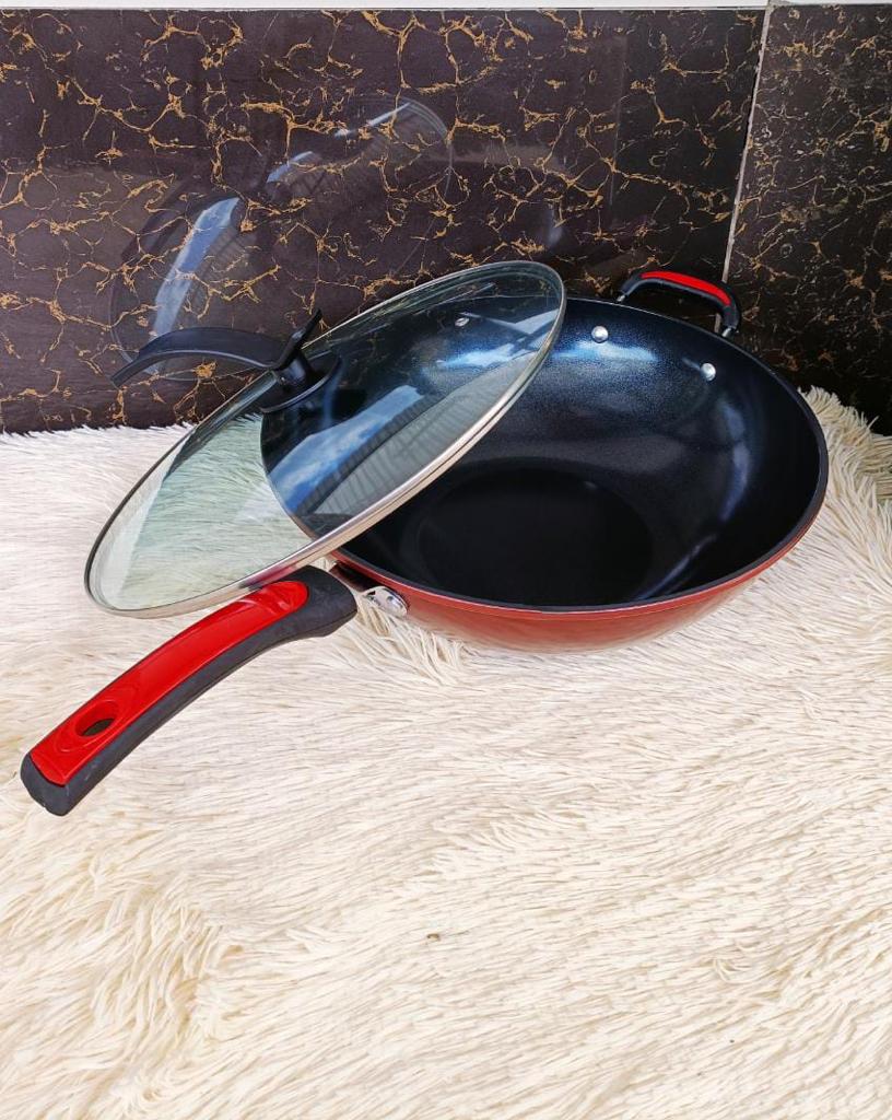 Best price for wok pan with lid , Hard Anodized Nonstick Wok with Lid ...