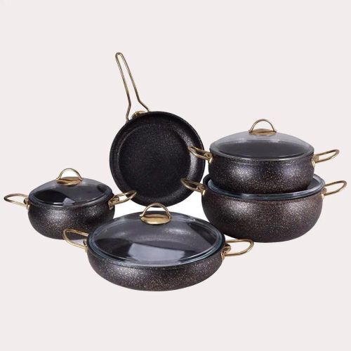 Best price for 9 pieces Premium Nonstick Granite Cookware Set with ...