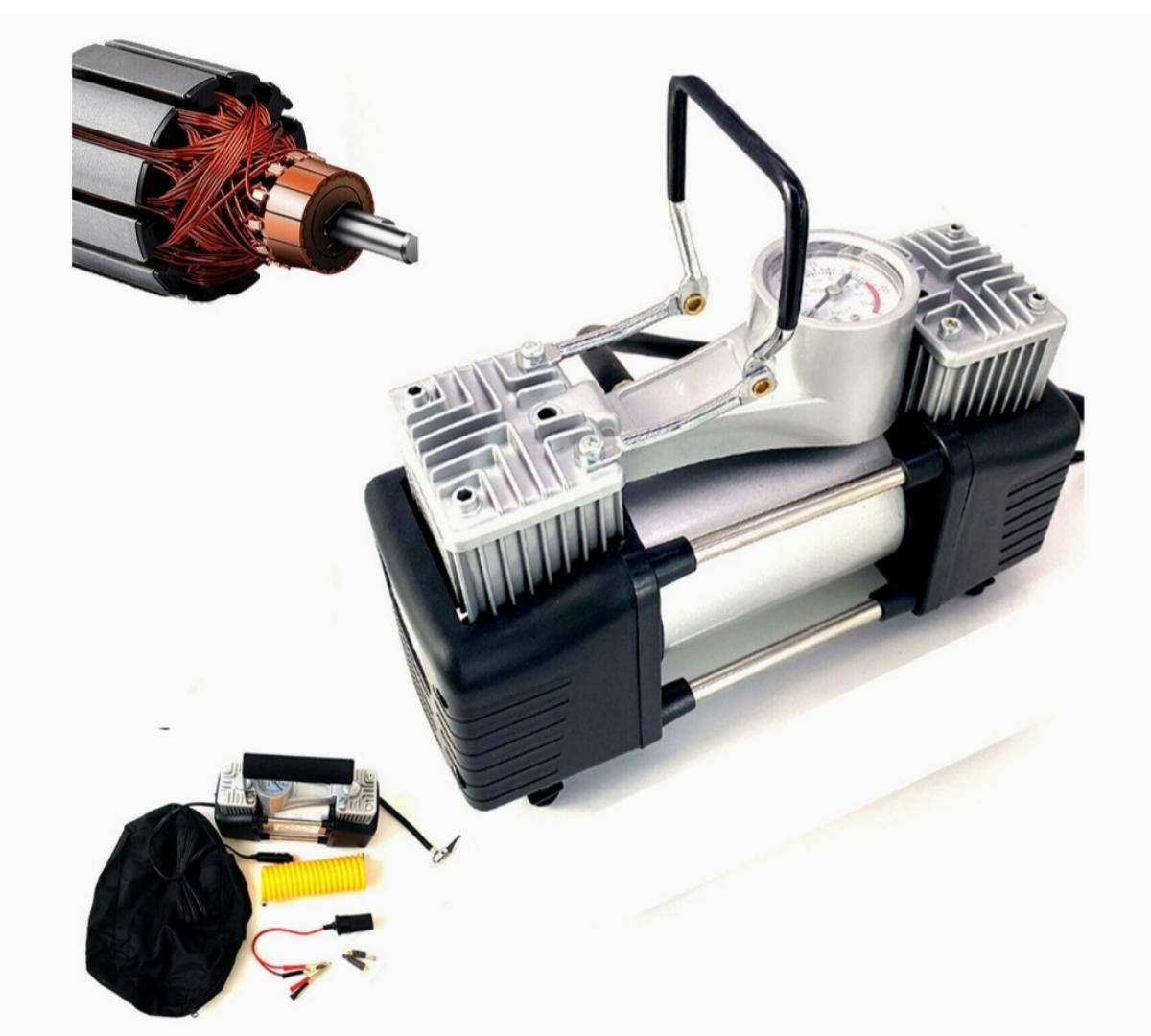 Best price for Dual Cylinder Air Compressor Pump, Heavy Duty Portable Air Pump, 150 PSI, Auto 12 ...