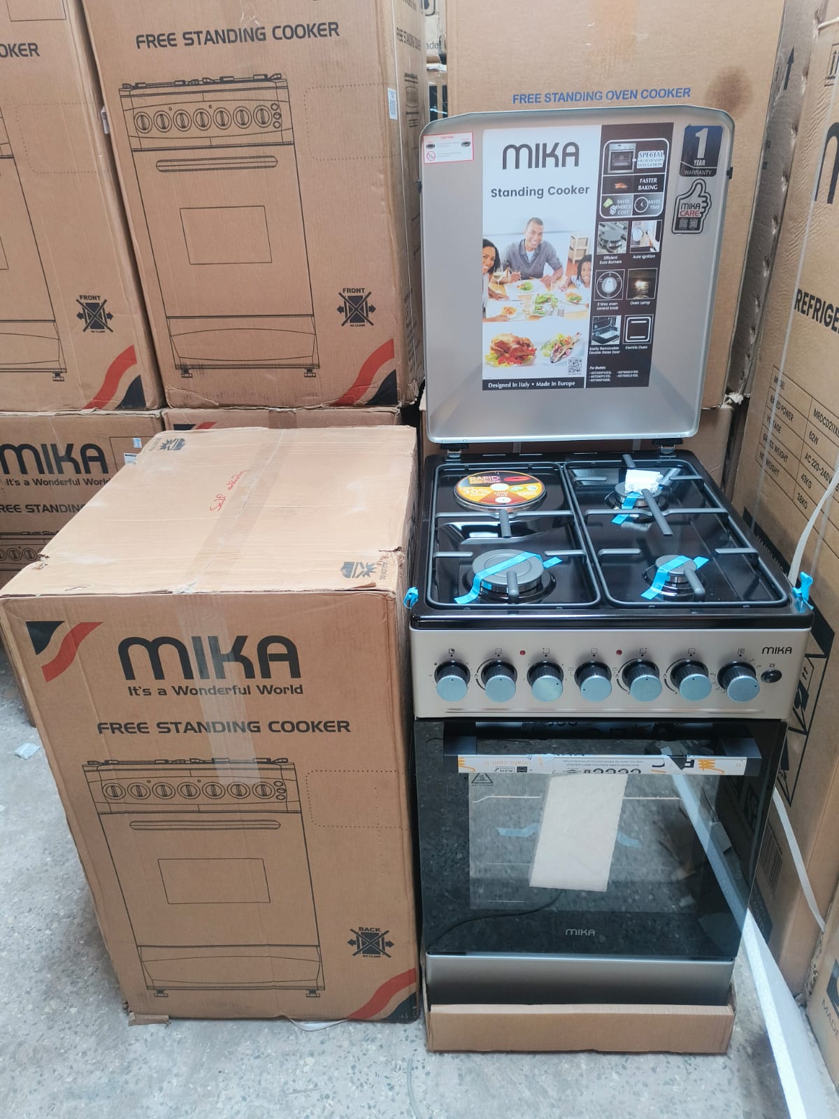 Best price for Mika Standing Cooker, 50cm x 60cm, 3 Gas Burners + 1 Hot ...