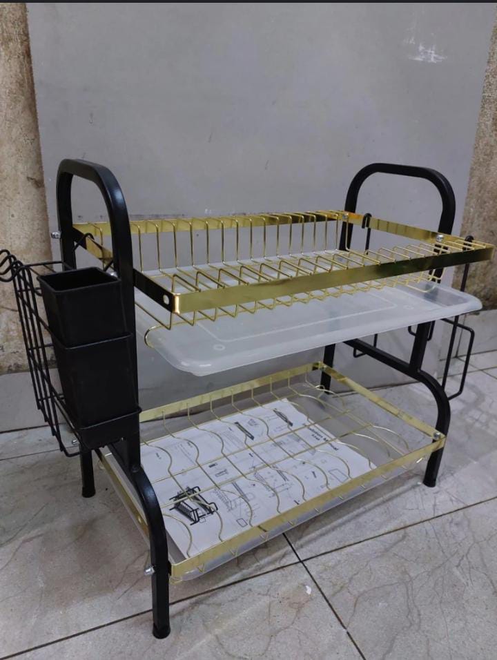 Best price for 2 Layer Heavy Duty Advanced Black & Gold Dish Rack ...