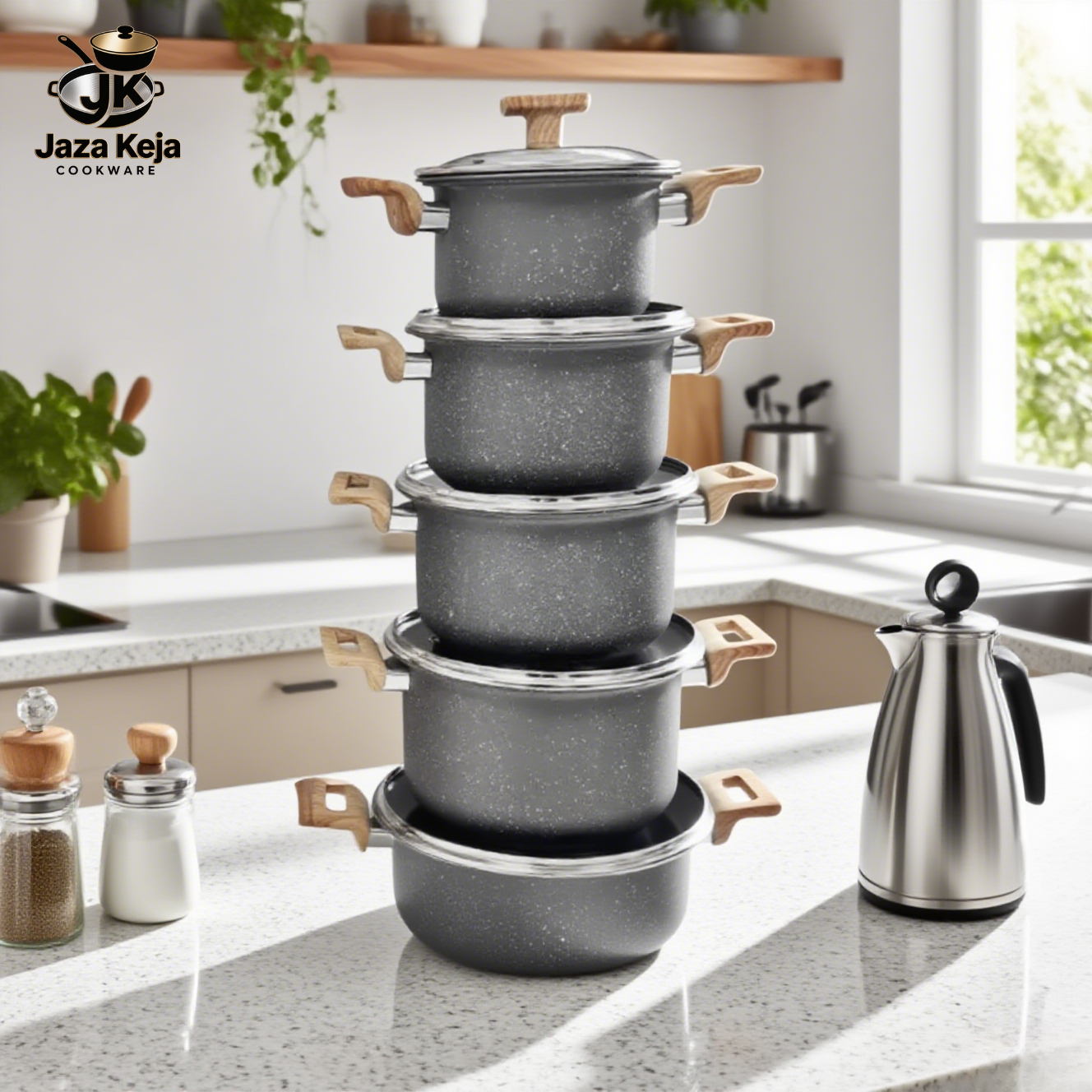 Best price for Jaza Keja Cookware Set of 10PCS Non-stick Iron Marble ...