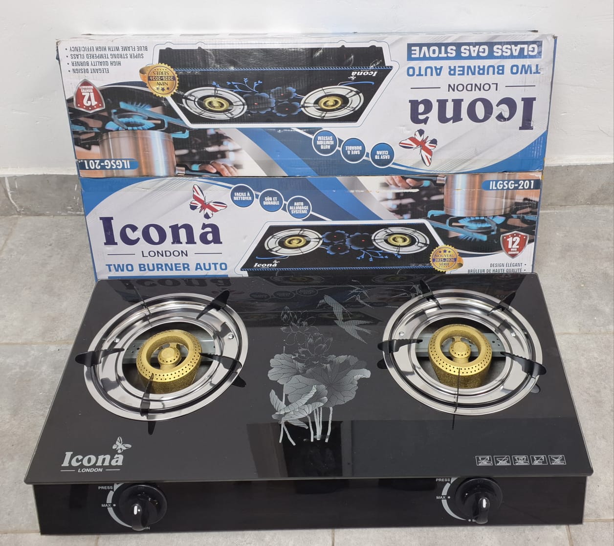 Best price for Icona Double Burner Glass Table Top Gas Cooker and ...