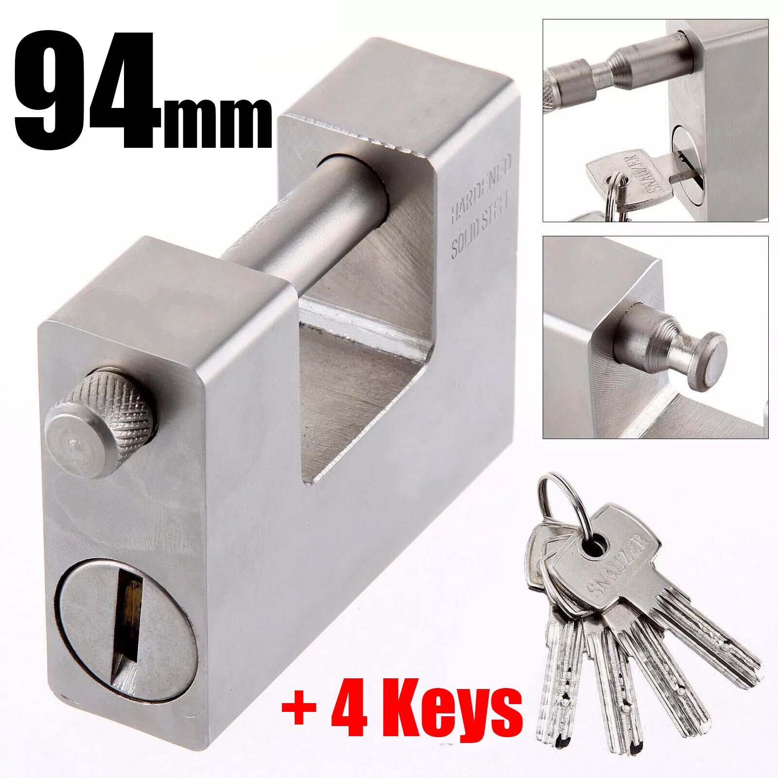 Best price for 94mm Rectangle Type Horizontal Beam Steel Padlock + 4 ...
