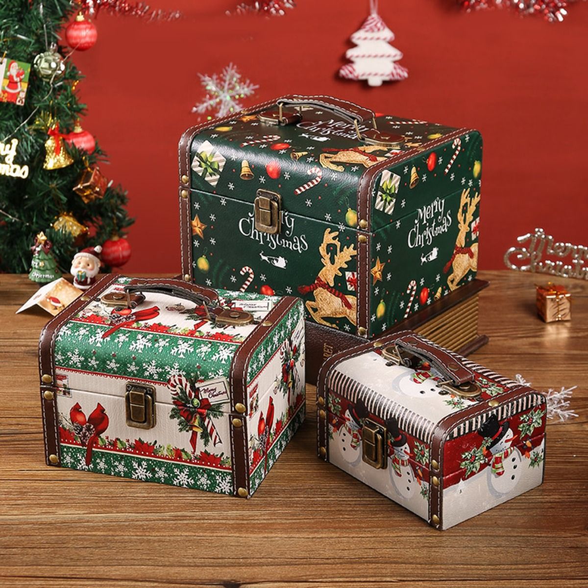 Best price for 1pc New Christmas Handheld Storage Box Home Living Room ...
