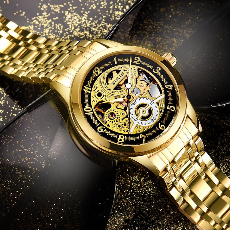 Best price for A new style of fashionable men's gold art watch equipped ...