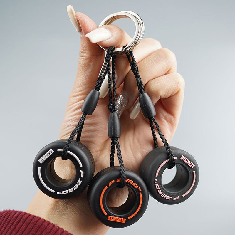 Best price for New PVC Soft Rubber Tire Keychain Car Decoration Auto ...