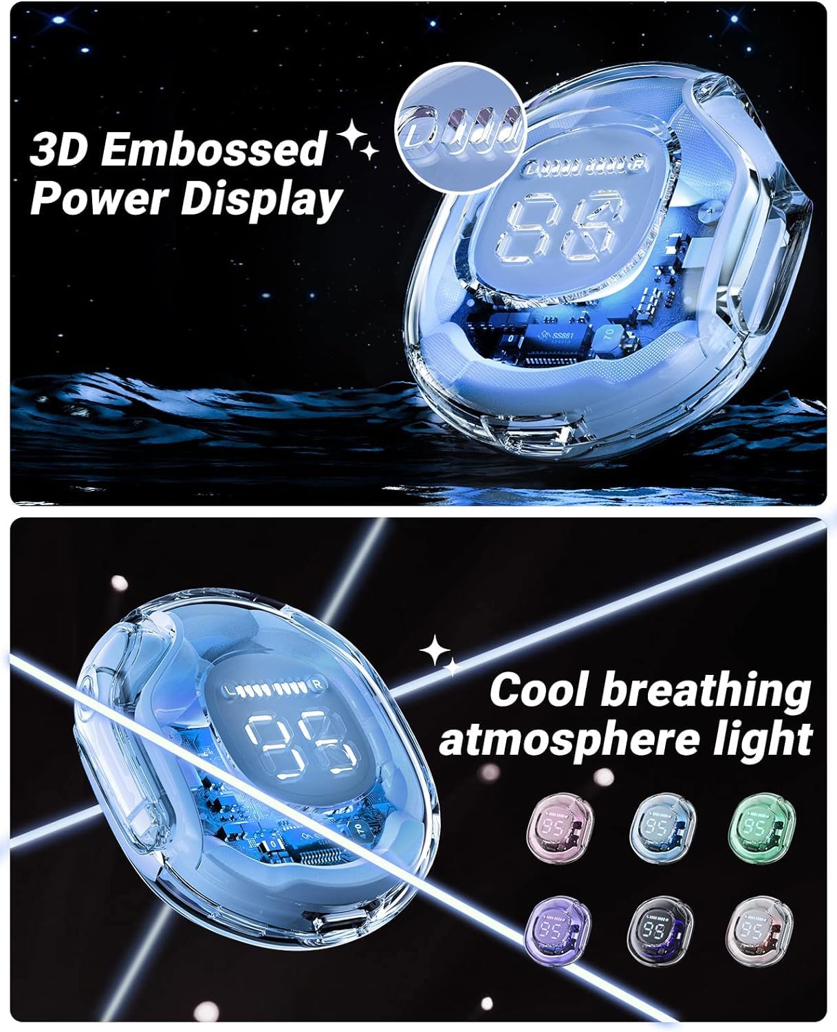 Best price for Earphone V5.3 ENC Earpods Tws Earbud Transparent shell ...